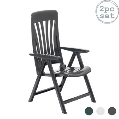 Resol Blanes Reclining Garden Chairs - Grey - Pack of 2