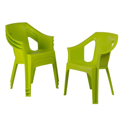 Resol - Cool Garden Dining Chairs - Green - Pack of 8 | DIY at B&Q