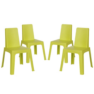 Resol - Julieta Children's Plastic Garden Play Chairs - 37.5cm - Lime ...