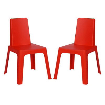 Resol - Julieta Children's Plastic Garden Play Chairs - 37.5cm - Red ...