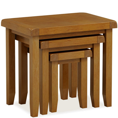 Rest Relax Elston Oak Nest Of 3 Tables Brown