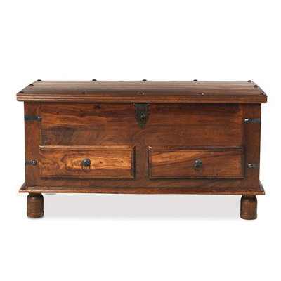 Rest Relax Jaipur Sheesham Thacket 2 Drawer Coffee Trunk Brown
