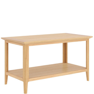 Rest Relax Keswick Oak Coffee Table With Shelf Beige