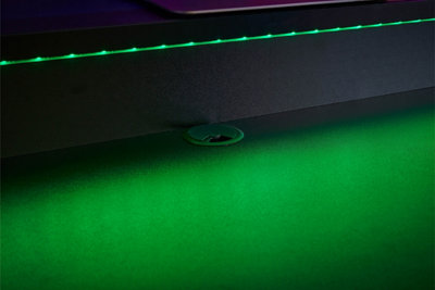 Rest Relax Warrior Gaming Desk in Black with RGB LED Lights