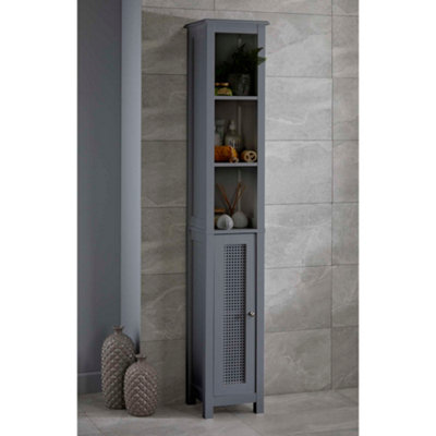 Retford Tallboy Bathroom Storage Cabinet with Fixed Shelves and Door in ...