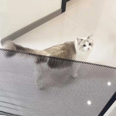 Retractable Aluminum Mesh Baby Safety Gate Pet Stair Barrier