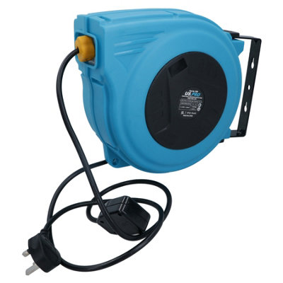 Retractable Automatic Wall Mounted Electrical Extension Lead Cable 15m ...