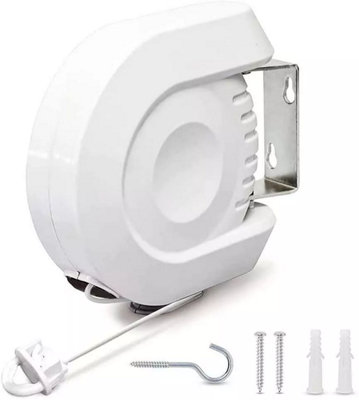 Retractable Clothes Reel Washing Line Wall Mounted Outdoor Drying ...