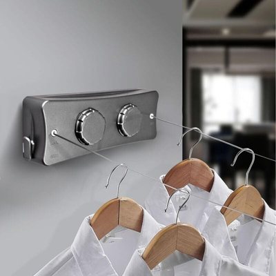 Retractable Clothesline, Wall Mounted Retractable Clothes Line With 2 X ...