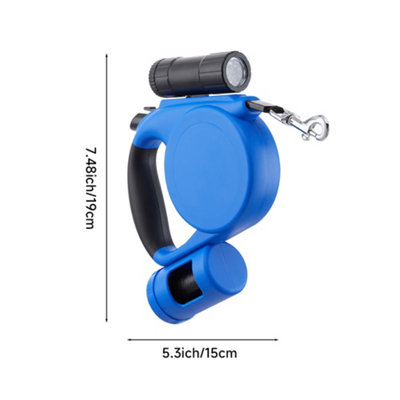 Retractable Dog Lead Training Pet Leash Extendable Blue