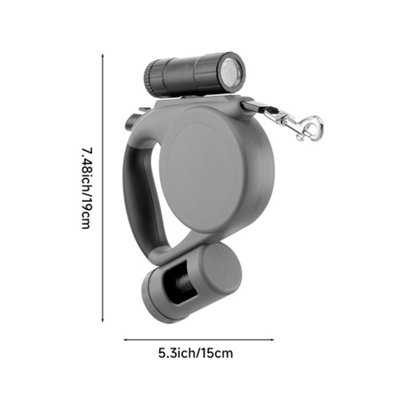 Retractable Dog Lead Training Pet Leash Extendable Grey