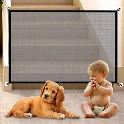 Retractable Pet Dog Gate Magic Child Baby Stair Gate Barrier Foldable ...