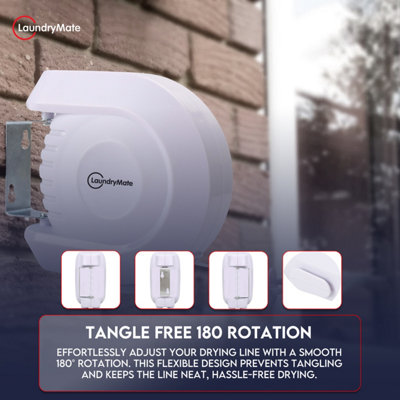 Retractable Washing Line15M Wall Mounted Washing Line for Drying ...