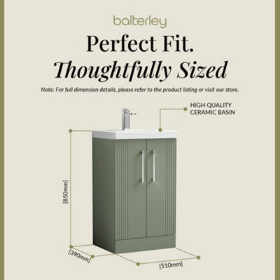 Retro 2 Door Floor Standing Vanity Unit with Mid-Edge 1 Tap Hole ...