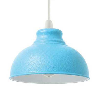 Retro 29CM Metal Ceiling Lampshade with Blue Inner White Outer Finish ...