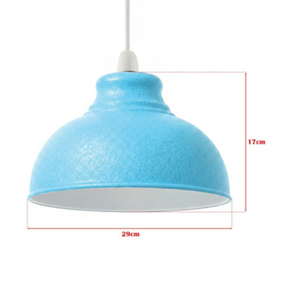Retro 29CM Metal Ceiling Lampshade with Blue Inner White Outer Finish ...