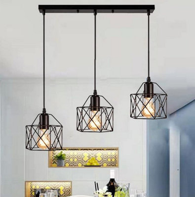 RETRO 3 LIGHTS INDUSTRIAL STYLE HANGING LAMP LED PENDANT LIGHT E27