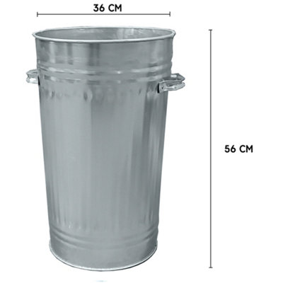 Retro Bin Vintage Style Metal Tapered Dustbin with Lid Suitable for Indoor or Outdoor Classic Bin