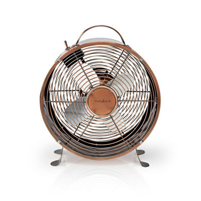 Retro Copper Metal Desk Fan 9" with 2 Speeds, On/Off Switch for Home ...