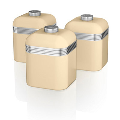 Retro Cream Set of 3 Canisters