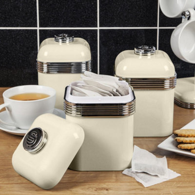 Retro Cream Set of 3 Canisters