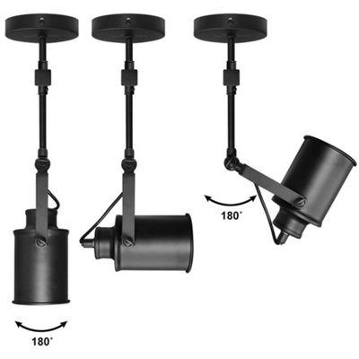 Retro Industrial 2 Way Black Ceiling Spotlight Bar Adjustable M0096