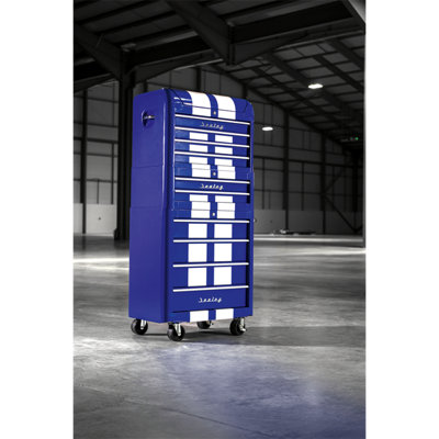 Retro Style Topchest, Mid-Box & Rollcab Combination 10 Drawer Blue ...