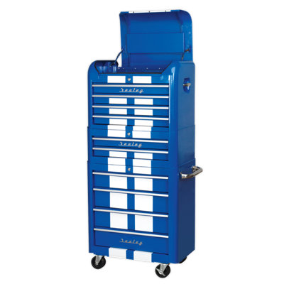 Retro Style Topchest, Mid-Box & Rollcab Combination 10 Drawer Blue ...