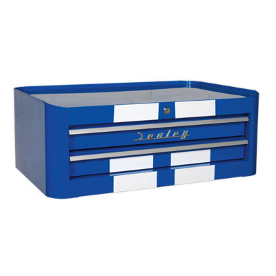 Retro Style Topchest, Mid-Box & Rollcab Combination 10 Drawer Blue ...