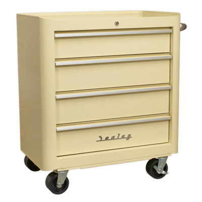 Retro Style Topchest, Mid-Box & Rollcab Combination 10 Drawer Cream ...