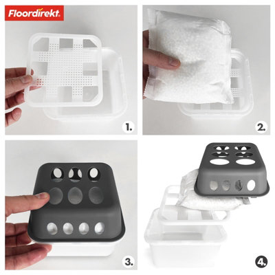 Reusable Dehumidifier Set of 4 Moisture Absorber Refillable No ...
