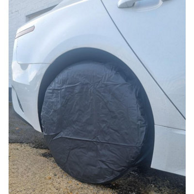REUSABLE NYLON WHEEL MASKING COVERS, SET OF 4, BLACK