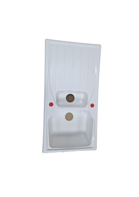 Reversible 1.5 Bowl White Sink Set: Durable Material with Stain and ...