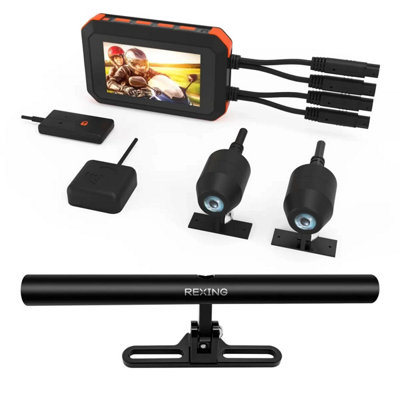 Rexing MTC1 Dual Camera Motorcycle Dash Cam Bundle with GPS, WiFi App ...