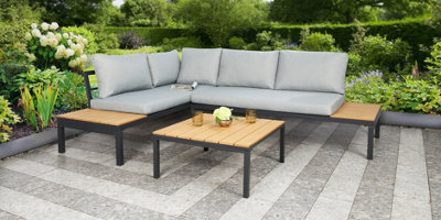 Rhea - Platform Corner Sofa - 4 Seater Garden Set with Table