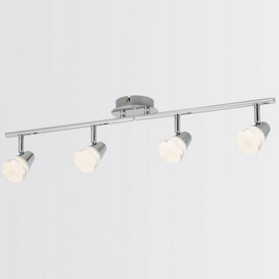 Rhea Spotlight Polished Chrome Integrated 5W LED 4-Bar Quad Ceiling ...