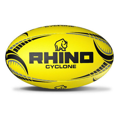 Rhino Cyclone Rugby Ball Fluorescent Yellow (4)