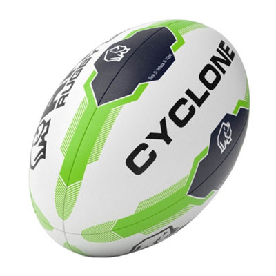 Rhino Cyclone XIII Rugby Ball White/Green/Black (5)