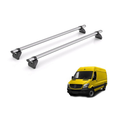 RHINO Kammbar Fleet 2 Roof Bars for Mercedes Sprinter (2006-2018) Alloy ...