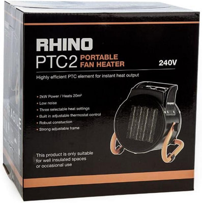 Rhino Portable 2kW Mini Fan Heater