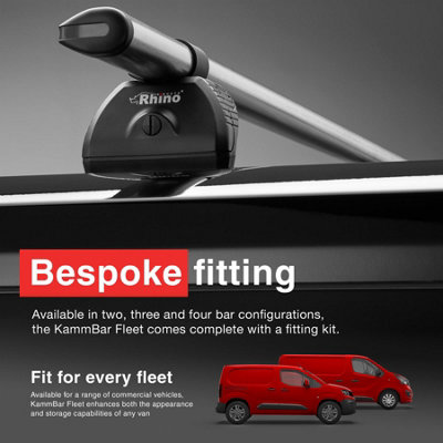 RHINO Roof Rack for Peugeot Expert (2016+) 3x Steel Roof Bars (Only ...
