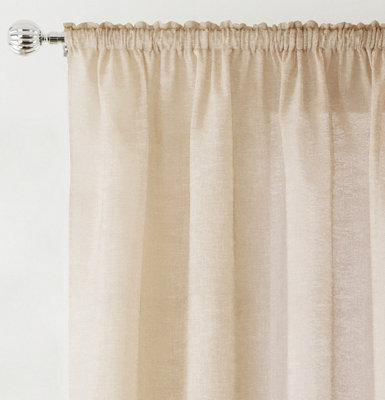 Rhodes Natural Linen-Look Sheer Voile Panels - Pair 140 x 183cm (55x72")