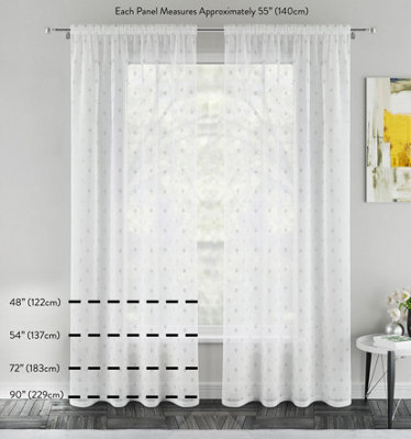 Rhodes Natural Linen-Look Sheer Voile Panels - Pair 140 x 183cm (55x72")