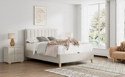Rhodes Natural Velvet Ottoman Bed And Super Ortho Orthopaedic Mattress ...