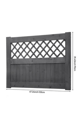 Rhombus Design Fence Gate with Latch, Grey Coated Garden Entryway ...