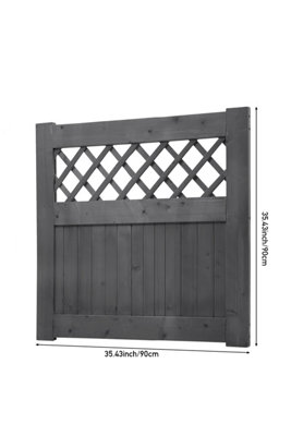 Rhombus Pattern Garden Gate with Latch, Heavy Duty Grey Coated Fence ...