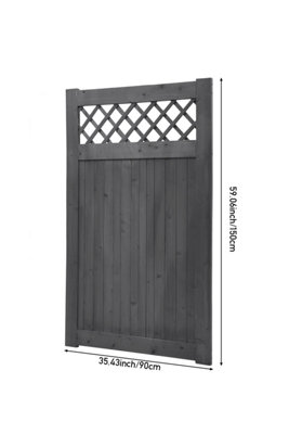 Rhombus Pattern Grey Timber Gate, Side Entrance Wooden Door with Latch ...