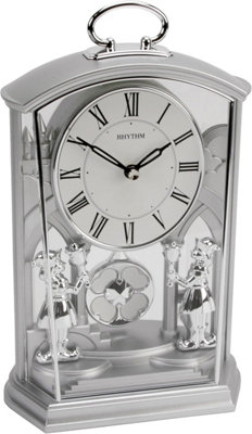 Rhythm Mantel Clock See Thru with Handle Silver - 4RP796WR19