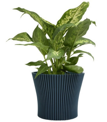 Ribbed Flower Pot Planter Indoor Outdoor Plastic Modern Multiple ...
