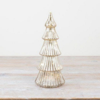 Ribbed Glass Light Up Tree Decor